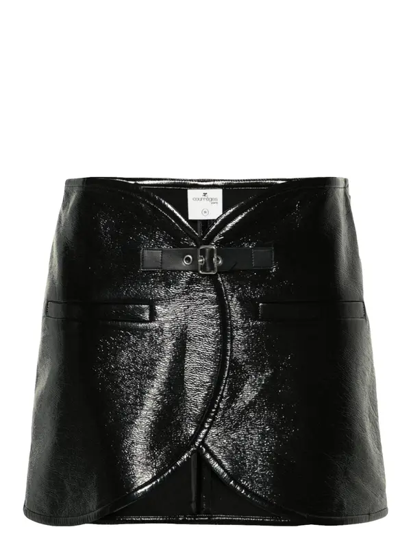 COURREGES Ellipse Vinyl Mini Skirt - Black