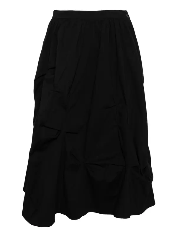B+AB Gathered Midi Skirt - Black