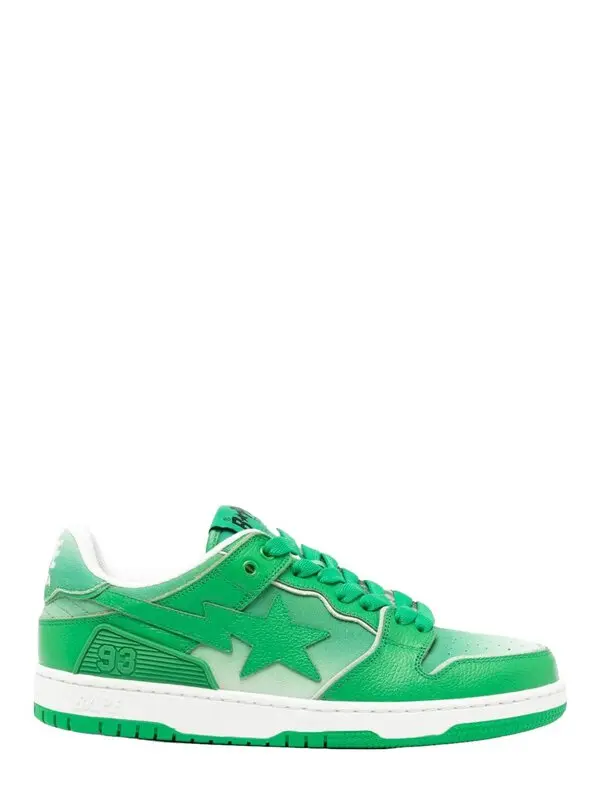 A BATHING APE Sk8 Sta Leather Sneakers - Green
