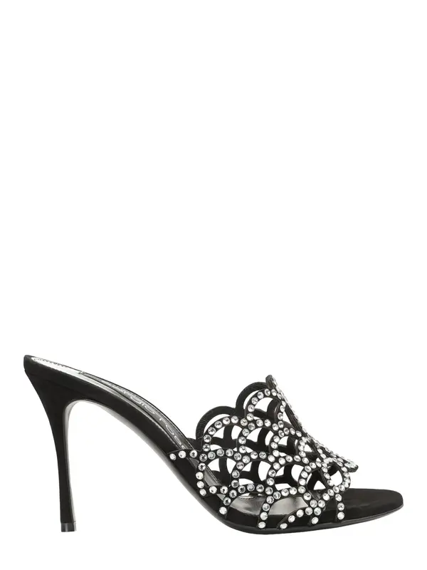 SERGIO ROSSI 90mm Sr Mermaid Leather Sandals - Black