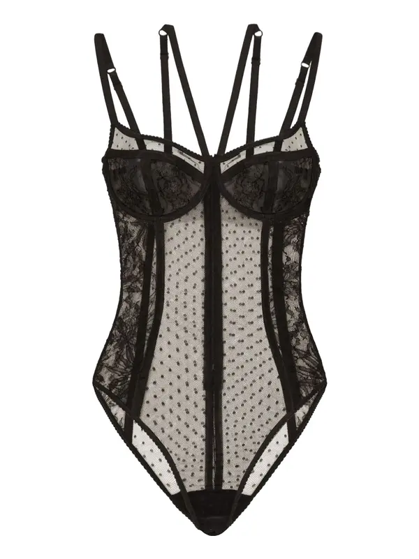 Dolce & Gabbana Floral-lace Bodysuit - Black