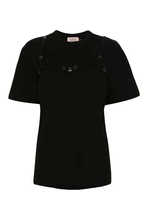 MURMUR Strap-detail T-shirt - Black