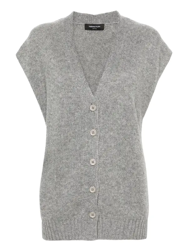 Fabiana Filippi V-neck Cashmere Vest - Grey