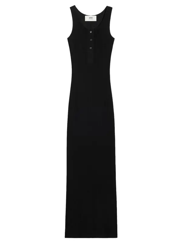 Ami Sleeveless Cotton Maxi Dress - Black