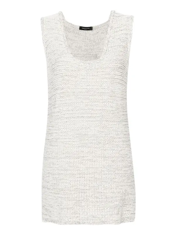 Fabiana Filippi Scoop-neck Sleeveless Jumper - White