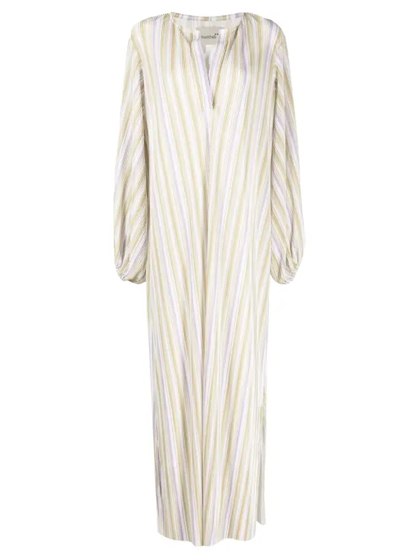 BAMBAH Striped Plissé Kaftan - Green