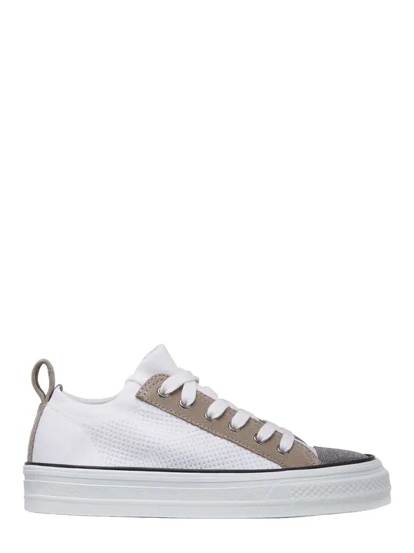 Brunello Cucinelli Monili Panelled Sneakers - White