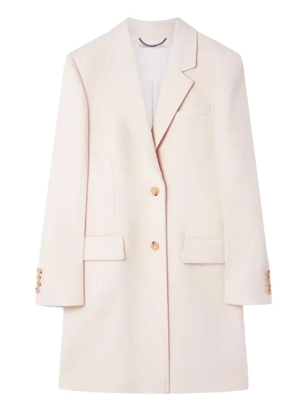 Stella McCartney Single-breasted Wool Coat - Neutrals