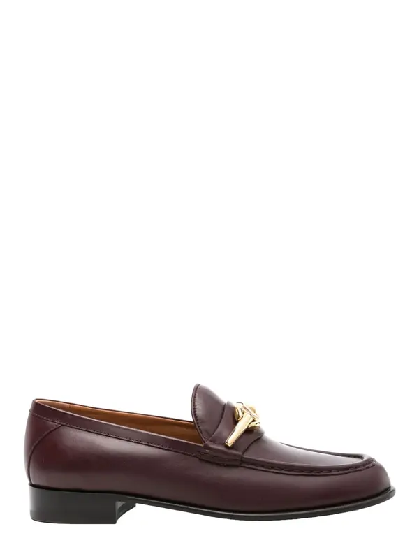 Valentino Garavani Vlogo Moon Leather Loafers - Red