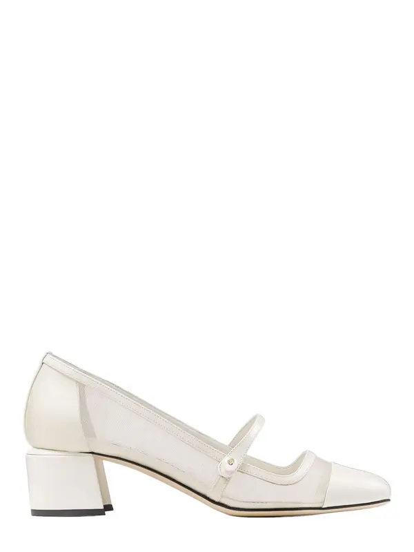 JIMMY CHOO Elisa 45mm Leather Pumps - White