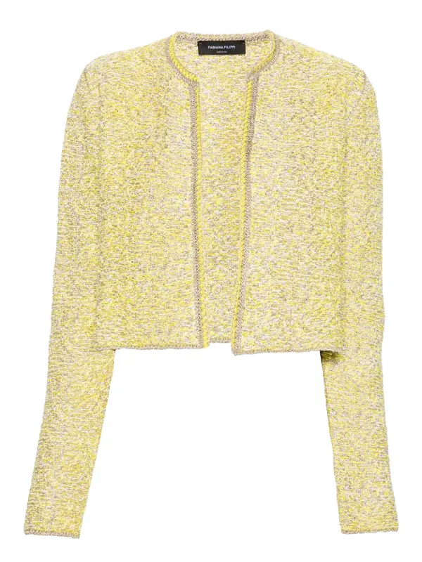 Fabiana Filippi Marl Knit Open-front Cardigan - Yellow