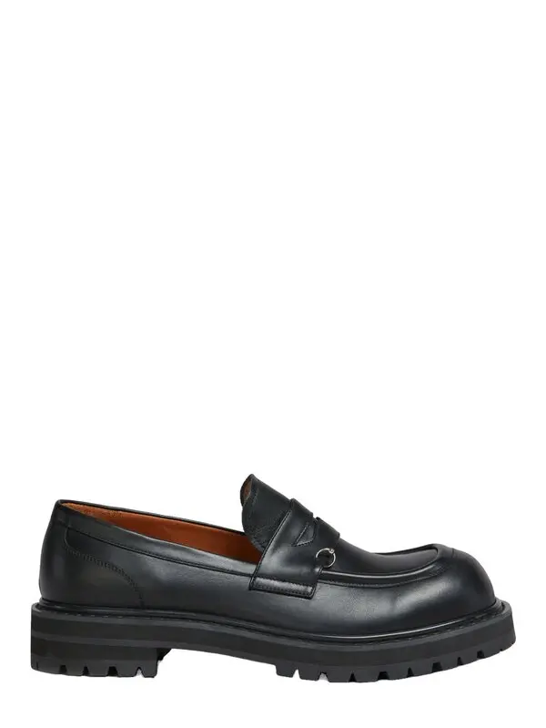 Marni Penny-slot Leather Loafers - Black