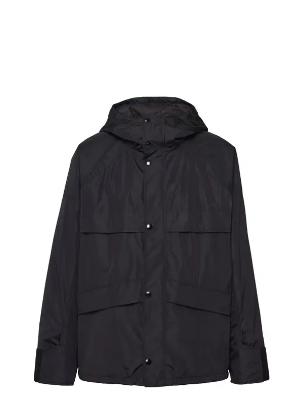 Prada Triangle-logo Hooded Jacket - Black