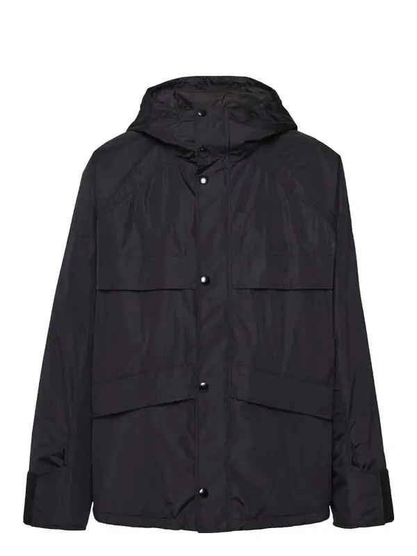 Prada Triangle-logo Hooded Jacket - Black