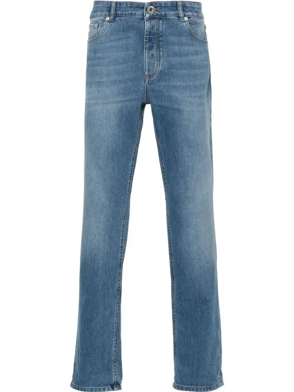 Brunello Cucinelli Medium Wash Stretch-cotton Jeans - Blue
