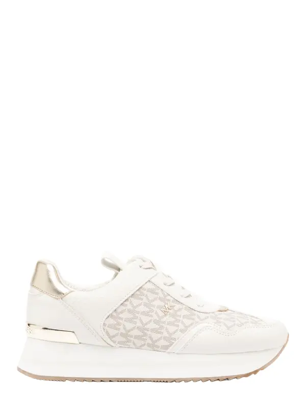 Michael Kors Raina Logo-jacquard Platform Sneakers - Gold