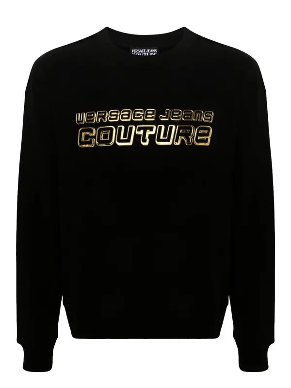 Versace Rubberised-logo T-shirt - Black