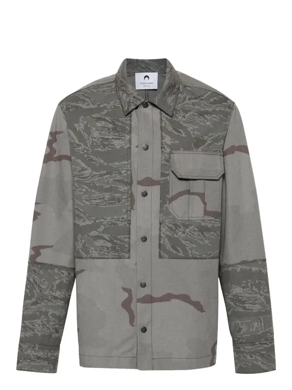 MARINE SERRE Ripstop Classic-collar Shirt Jacket - Grey