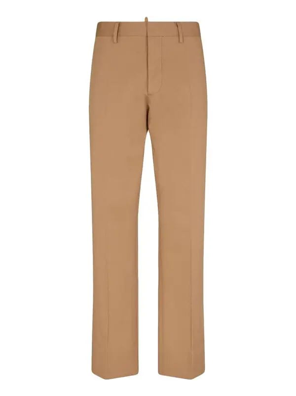 Dsquared2 Tailored Cotton Trousers - Neutrals
