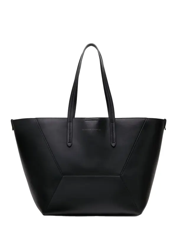 Brunello Cucinelli Leather Tote Bag - Black