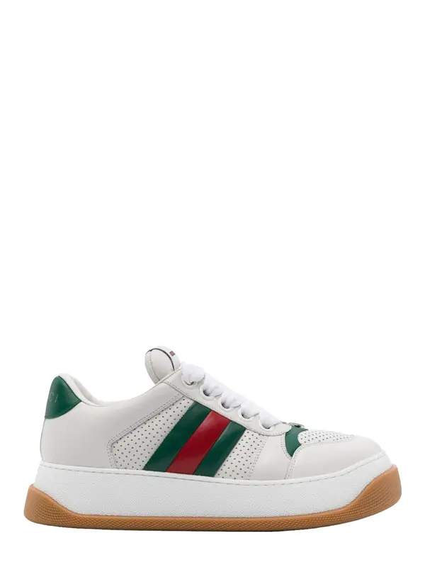 Gucci Screener Leather Sneakers - White