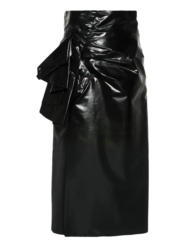 MAISON MARGIELA Coated Midi Skirt - Black