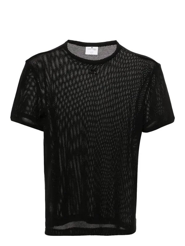 COURREGES Mesh Crew-neck T-shirt - Black
