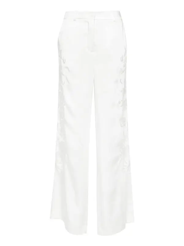 P.a.r.o.s.h Dragon-embroidered Trousers - White