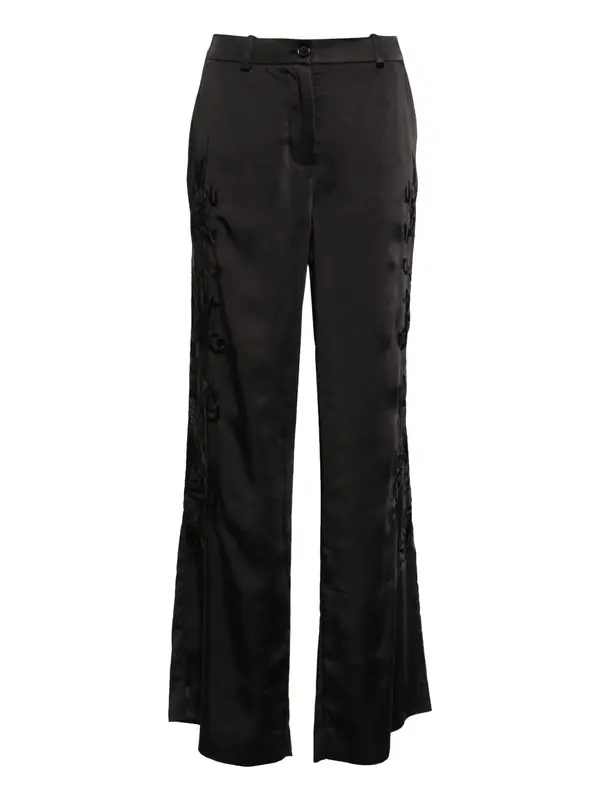 P.a.r.o.s.h Dragon-embroidered Trousers - Black