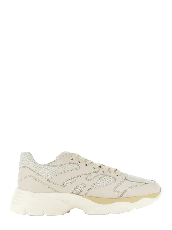 Hogan Panelled Leather Sneakers - Neutrals