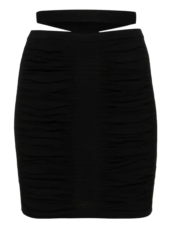 ANDREĀDAMO Draped-design Knitted Mini Skirt - Black