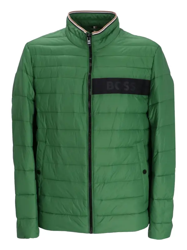 BOSS Logo-tape Puffer Jacket - Green