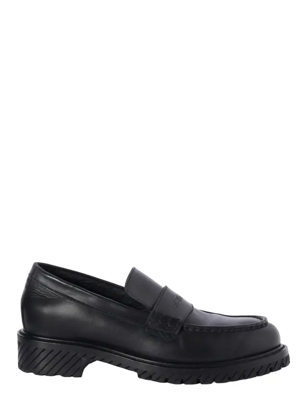 Off-White Logo-debossed Leather Loafers - Black