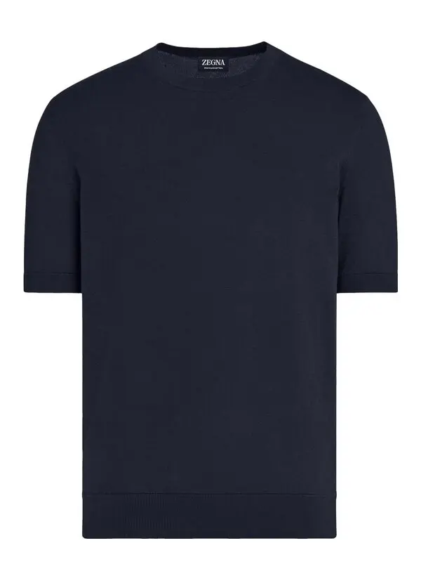 Zegna Fine-knit Cotton T-shirt - Blue