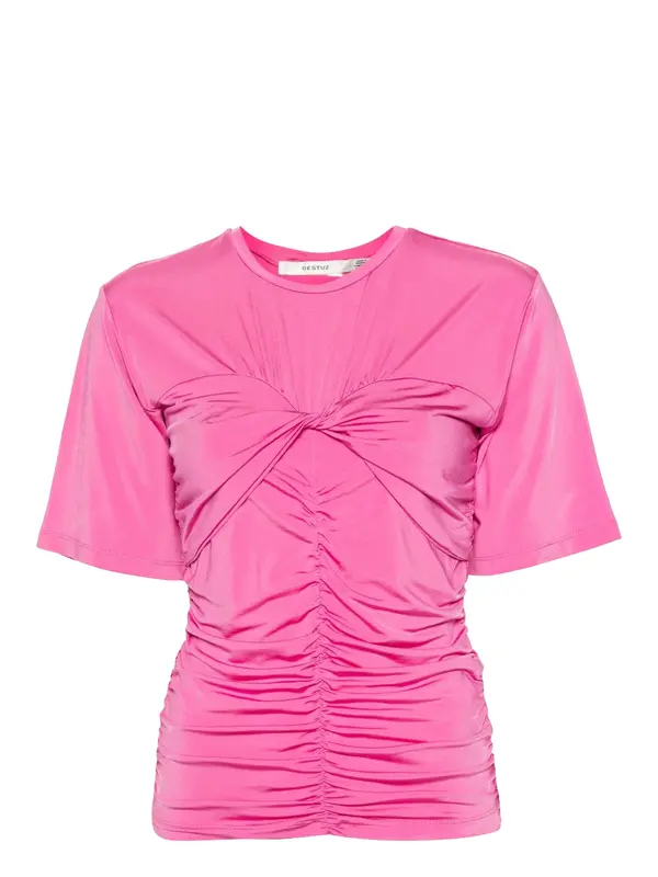 GESTUZ Ashagz Ruched T-shirt - Pink
