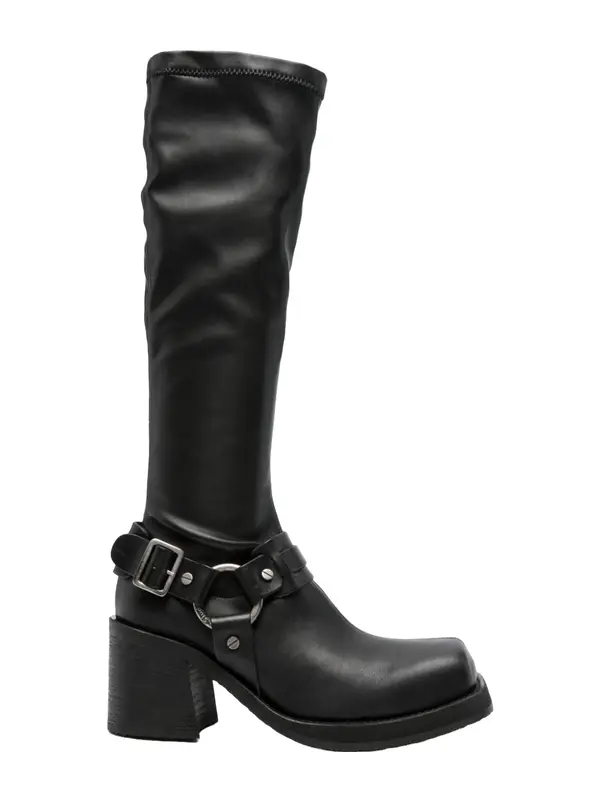 Acne Studios 80mm Square-toe Leather Boots - Black