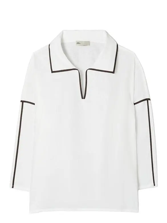 Tory Burch Linen Beach Shirt - White