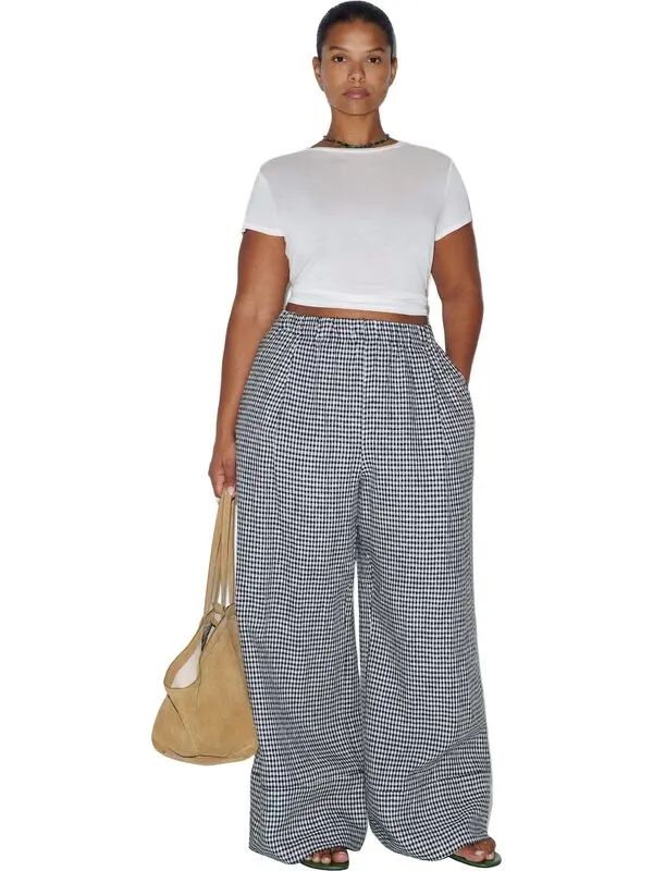 REFORMATION Linen Wide Leg Pants - Black