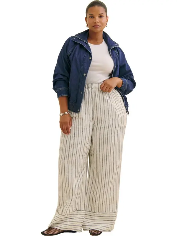 REFORMATION Linen Wide Leg Pant - Ivory