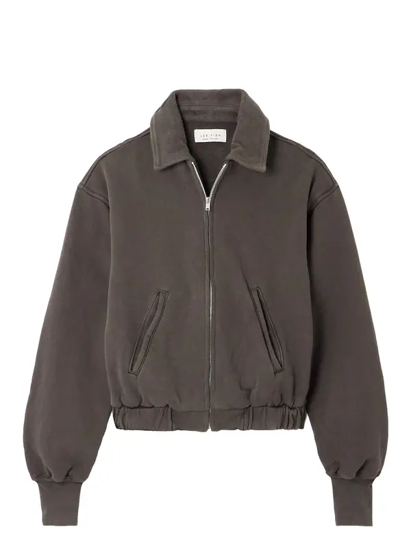 LES TIEN Courtney Cotton-jersey Jacket - Gray