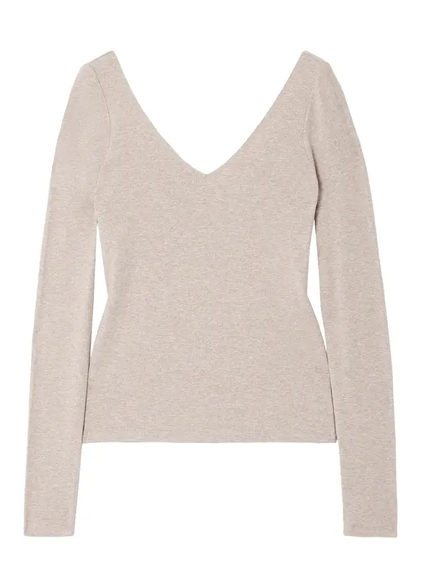 Skin Ribbed Stretch-jersey Top - Neutrals