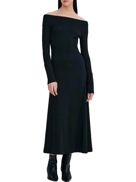 MARCELLA Tilly Off-the-shoulder Maxi Dress - Black