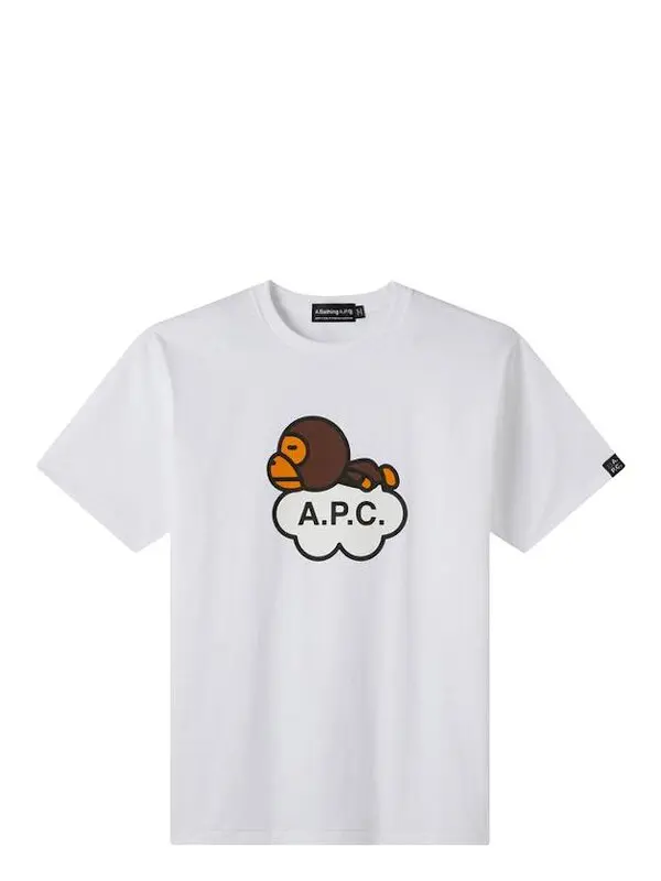 A BATHING APE X A.p.c Milo Cloud T-shirt - White