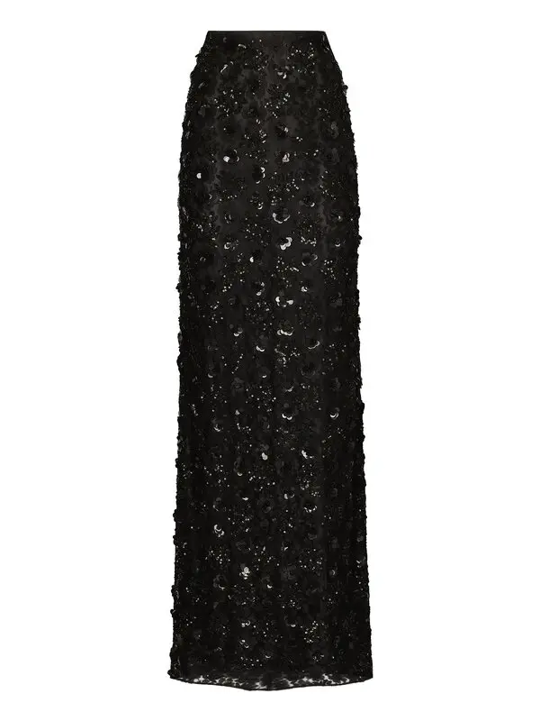 Dolce & Gabbana Sequined Maxi Skirt - Black