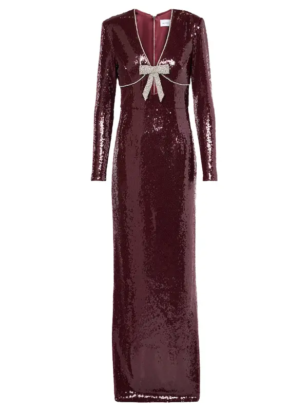 Rebecca Vallance X Nicky Hilton Zelda Sequined Gown - Red