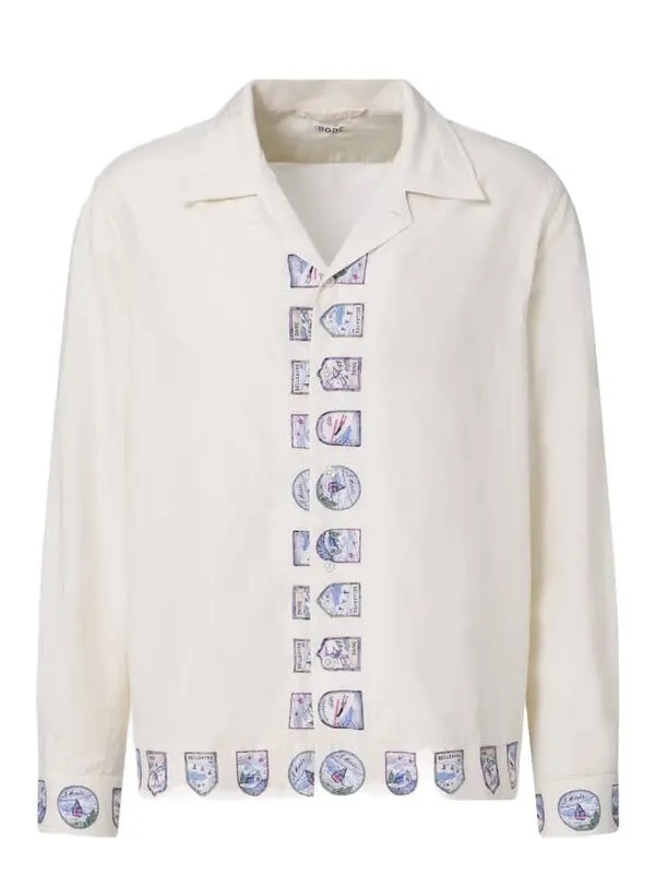BODE Ski Season Printed Cotton And Silk Shirt - Beige
