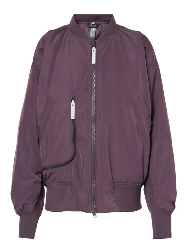 Adidas By Stella McCartney Ruched Technical Bomber Jacket - Purple
