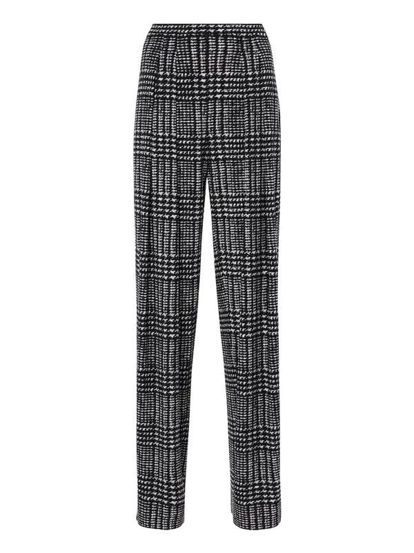 Norma Kamali Pleated Wide-leg Plaid Pants - Green