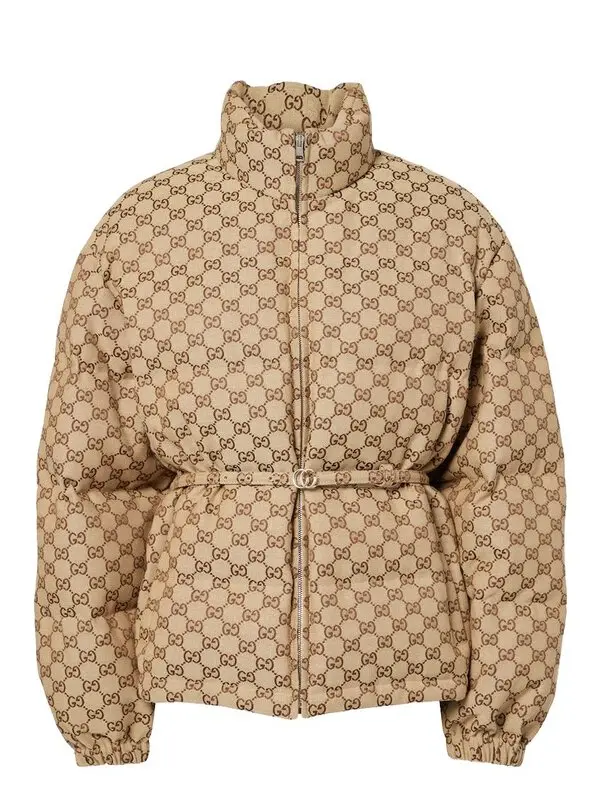 Gucci Gg Canvas Down Jacket - Beige