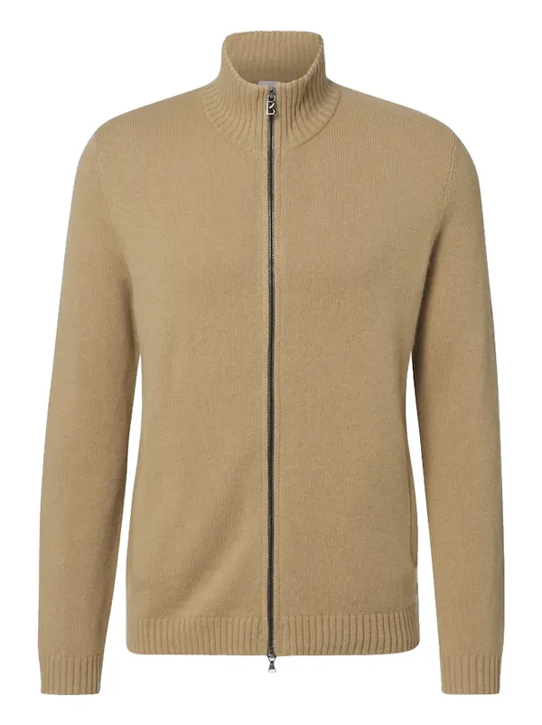 Bogner Dexter Wool And Cashmere Zip-up Sweater - Beige